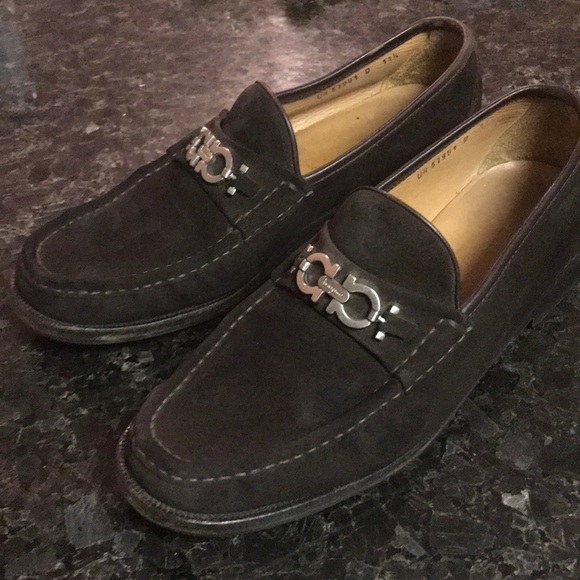Salvatore Ferragamo | Shoes | Brown Suede Salvatore Ferragamo Bit ...
